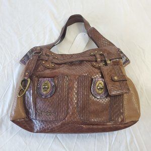 Jessica Simpson | Bags | Jessica Simpson Brown Pleather Handbag | Poshmark